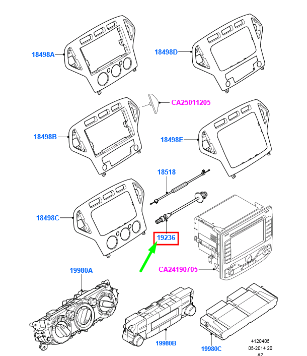 Câble chauffant FORD MONDEO MK4 7G91-19236-AA 1465800 NOUVEAU ORIGINE ...