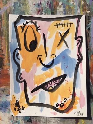 Matt Scalf Portrait Face Abstract ORIGINAL PAINTING Modern Street ...