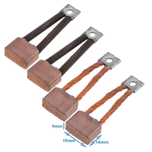 4pcs 9mm x 14mm x 19mm Replacement Carbon Brush Electric Starter Motor ...