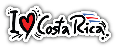 I Love Costa Rica Flag Slogan Car Bumper Sticker Decal 6'' x 2'' | eBay