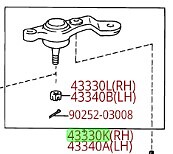01-04 TACOMA FRONT LOWER BALL JOINT 43330-39556 Genuine OEM RIGHT | eBay
