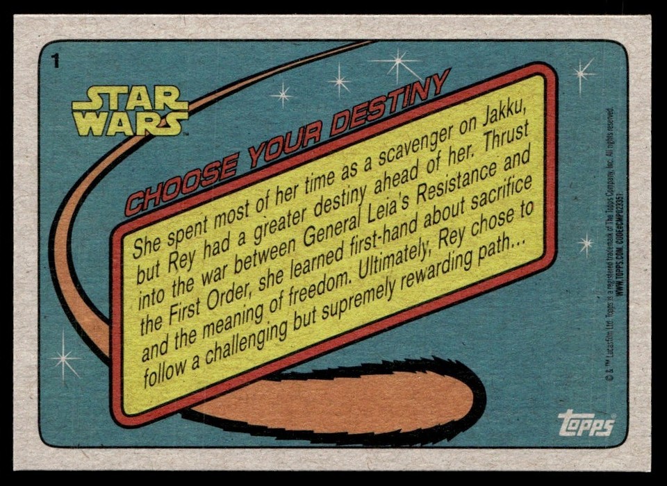 2017 Star Wars Journey to The Last Jedi Choose Your Destiny Rey #1 ...