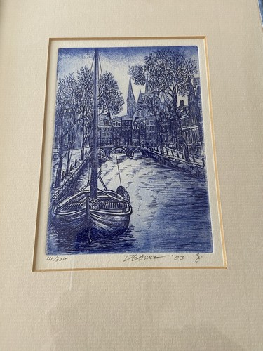 Pair of Dutch Scene Etchings, Signed & Numbered by Artist, Framed ...