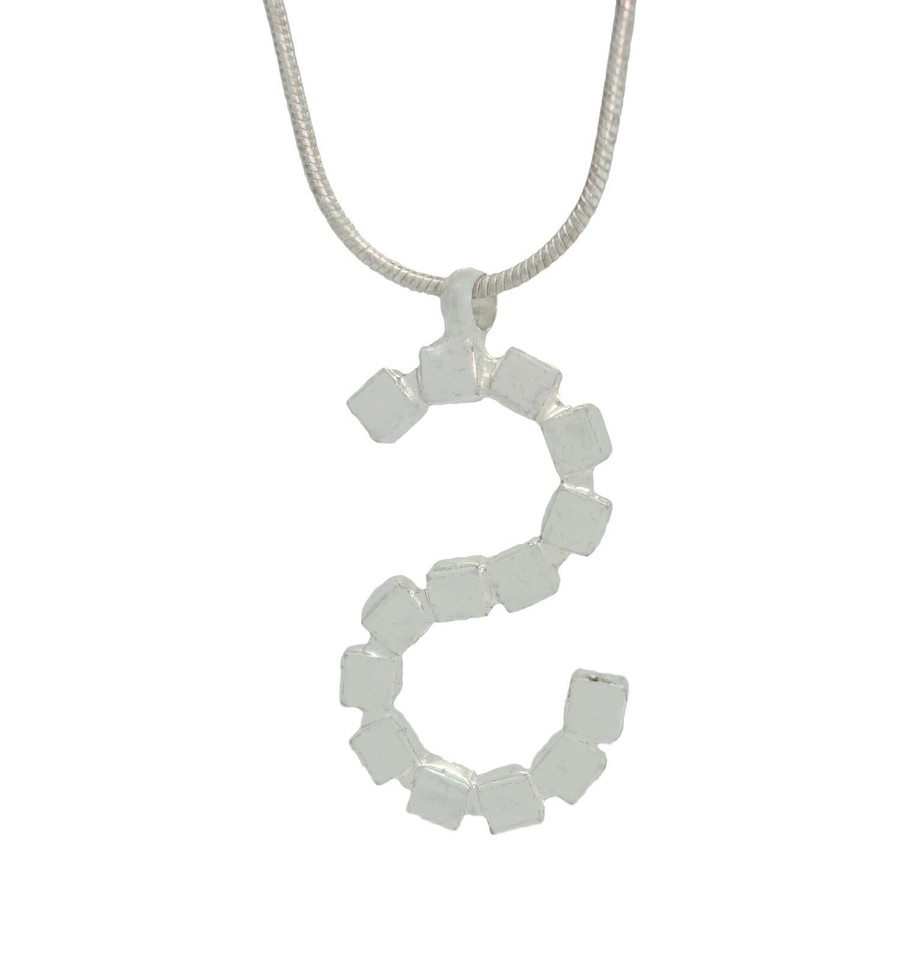 Letter "S" Pave Rhinestone Silver Tone Initial Pendant 1" + Chain ...