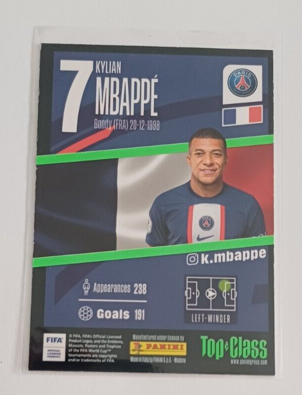 Carte Card RAINBOW MASTER Kylian Mbappé Paris PSG France PANINI TOP ...