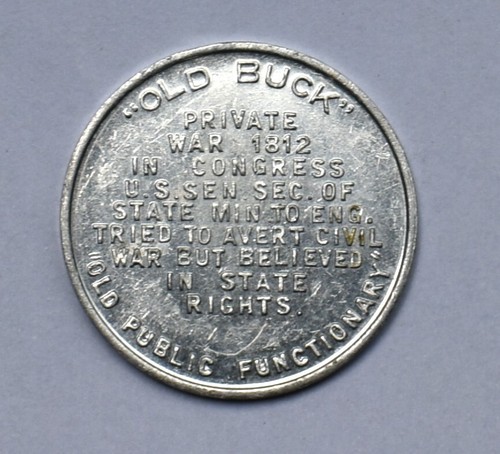 James Buchanan 15th President 1857-1801 Old Buck Token Coin 91 Rarity ...