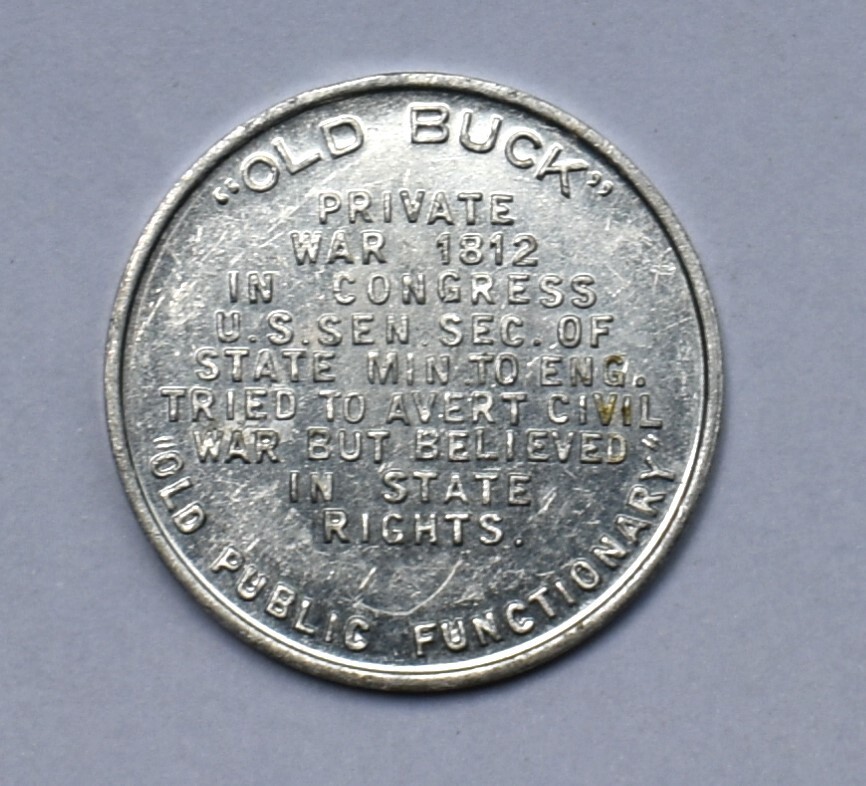 James Buchanan 15th President 1857-1801 Old Buck Token Coin 91 Rarity ...