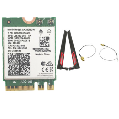 Intel AX200 NGW 2400Mbps 802.11ac Wifi Card + AC88U Dual Band High Gain ...