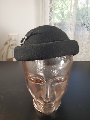 Vintage Women's Bowler Hat Black with Silver accent | eBay