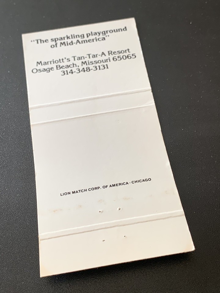Vintage Missouri Matchbook: “Marriott's Tan-Tar-A Resort” Osage Beach ...