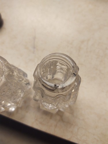 Antique Sterling Silver Crystal Cut Glass Pepper & Salt Shakers ...