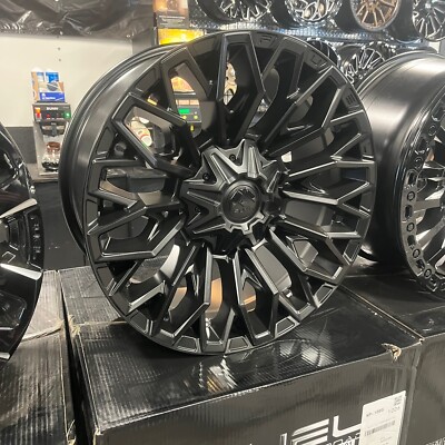 4 Fuel Offroad Strike FC865 22" Black Wheels Rims 6x5.5 22x10 Chevy GMC ...