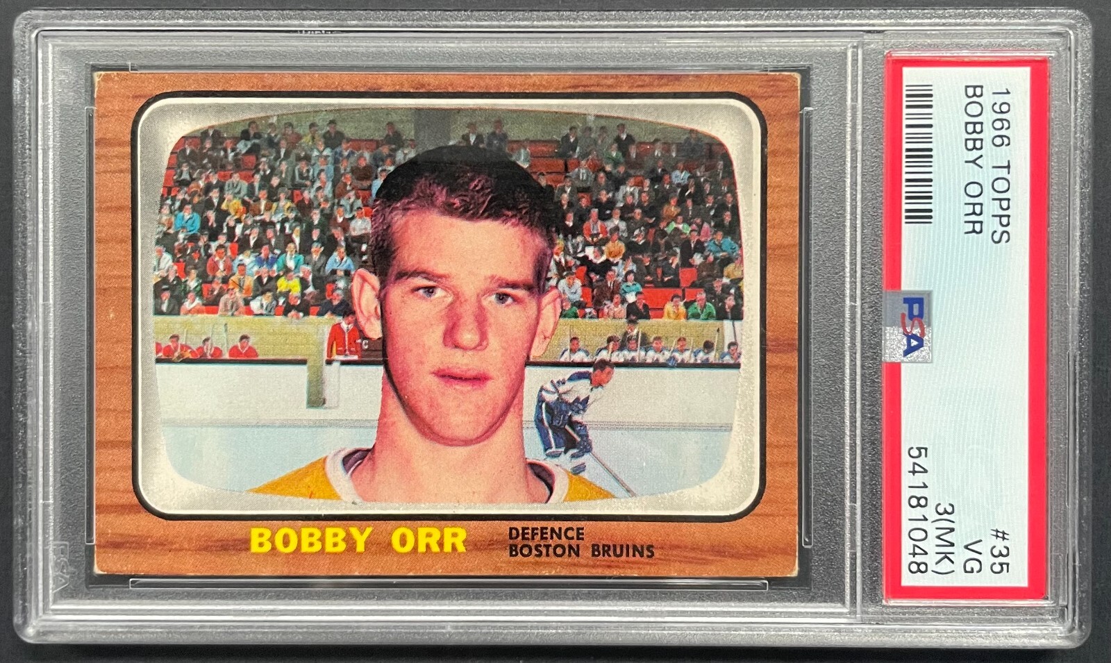 1966-67 Topps Hockey #35 Bobby Orr Rookie Card Bruins RC PSA 3 (MK) VG ...