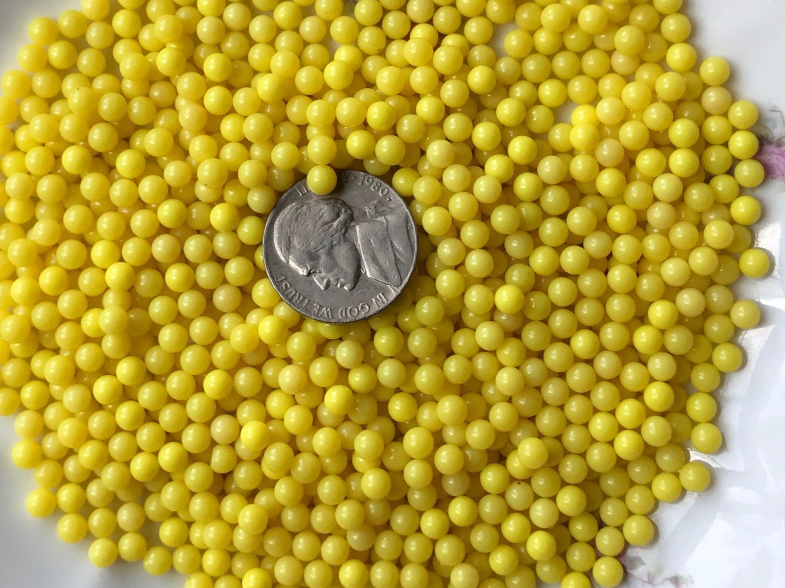 Ballotini Vintage Solid Balls 4mm No Hole Marbles Retro Yellow NOS ...
