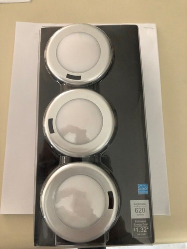 Commercial Electric 3-pack LED Slim Puck Light Kit. Motion Detection. 3 ...