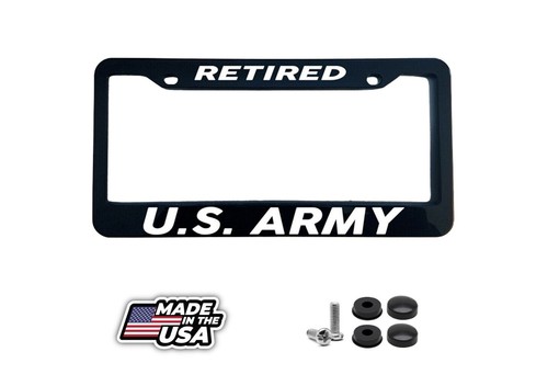 RETIRED US ARMY Glossy Black License Plate Frame | eBay