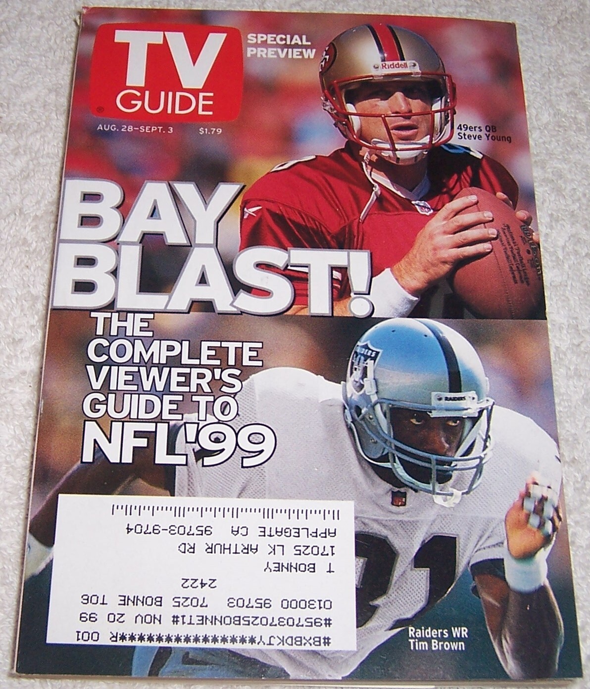TV Guide Magazine August 28- September 3, 1999 San Francisco 49ers ...