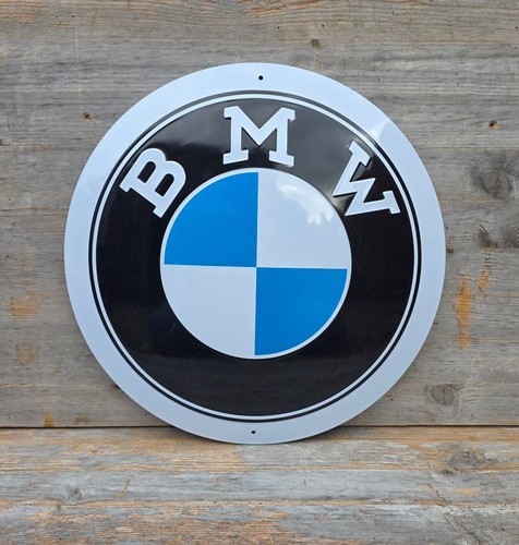 BMW Round Metal Sign. Embossed BMW Logo Sign, Large metal garage sign ...