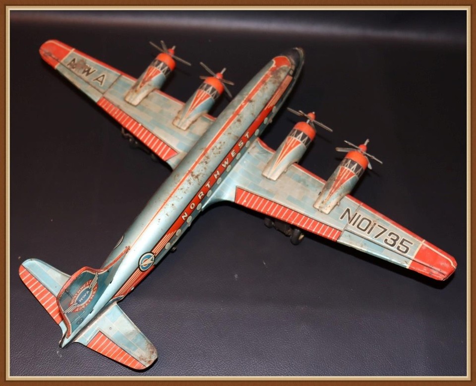 VINTAGE JAPAN TIN NORTHWEST AIRLINES - ASAHI TOY - TIN TOY AIRPLANE | eBay