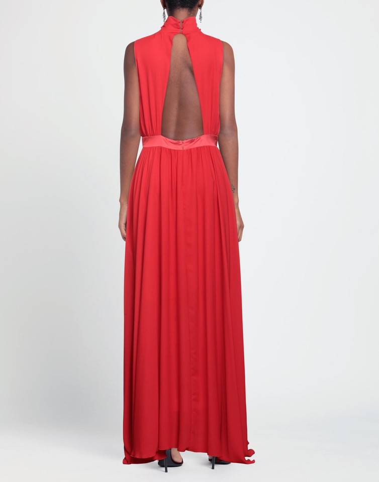 RRP€502 FRANKIE MORELLO Maxi Dress IT42 US6 UK10 M Red Lined Made in ...