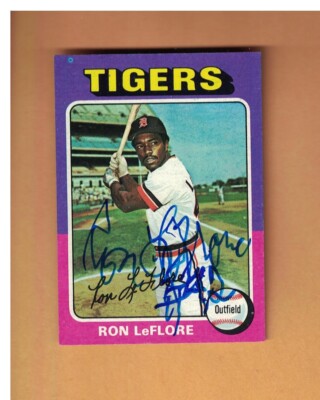 RON LEFLORE AUTOGRAPHED 1975 TOPPS MINI BASEBALL ROOKIE CARD SIGNED ...