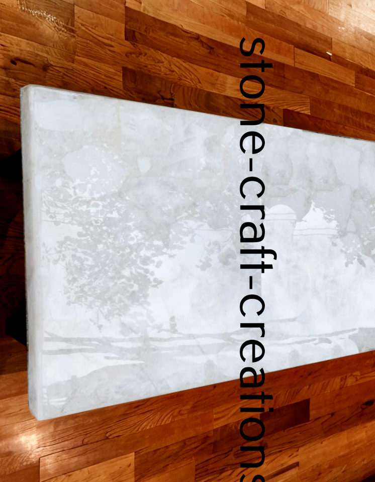 Kitchen Countertops, Translucent Quartz Kitchen Island, Semi Precious ...