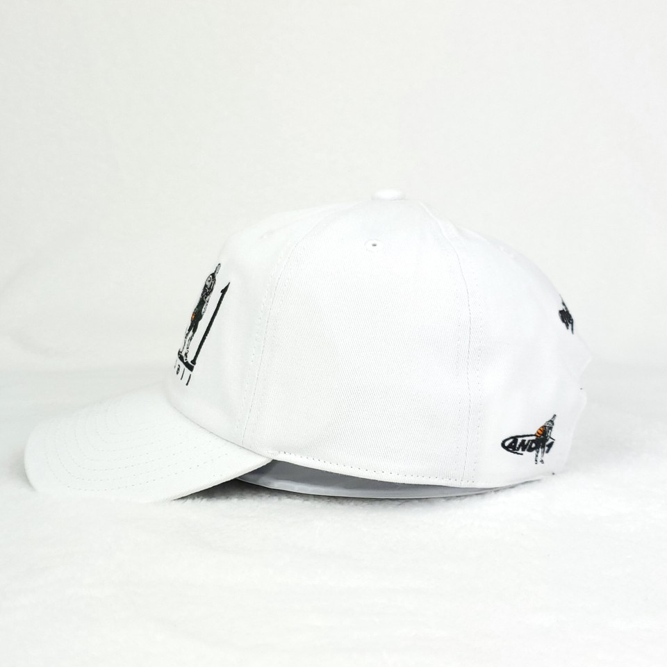 AND1 Mitchell & Ness Dad Hat Cap Embroidery Logo Back Panel Logo White ...
