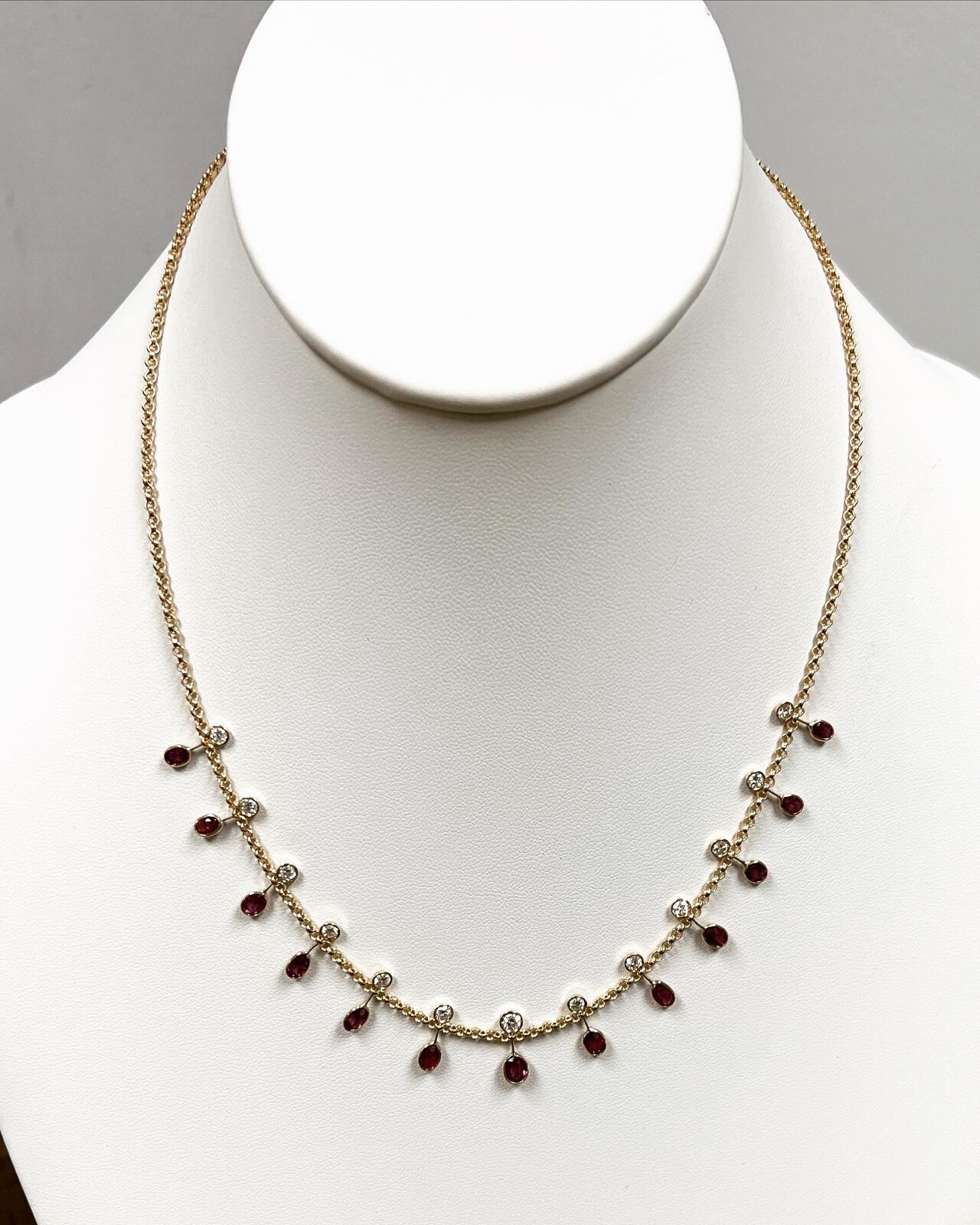 Elegant Ruby And Diamond Tiara 18kt Yellow Gold Necklace | eBay