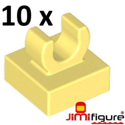 NEW 10 x LEGO Tile Modified 1x1 with Open O Clip Bright Light Yellow ...