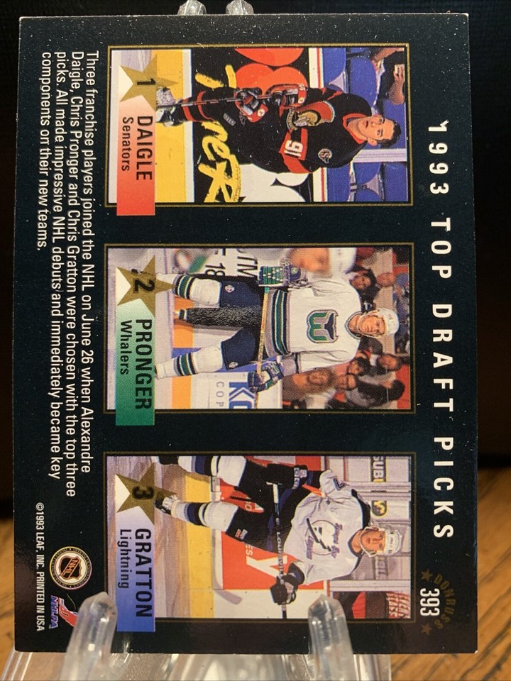 1993-94 Donruss Hockey Draft Picks Card # 393 Gratton Daigle Pronger | eBay