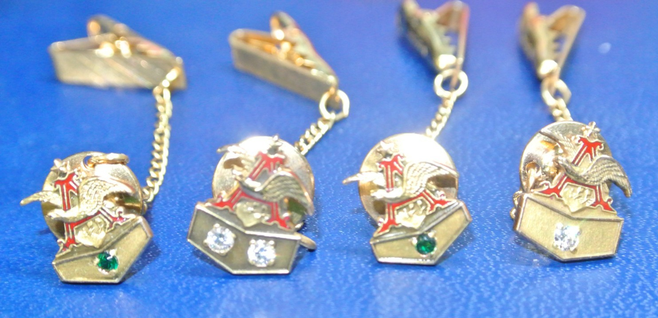 FOUR (4) Vintage 10K Gold Anheuser-Busch Brewing Company Service Award ...