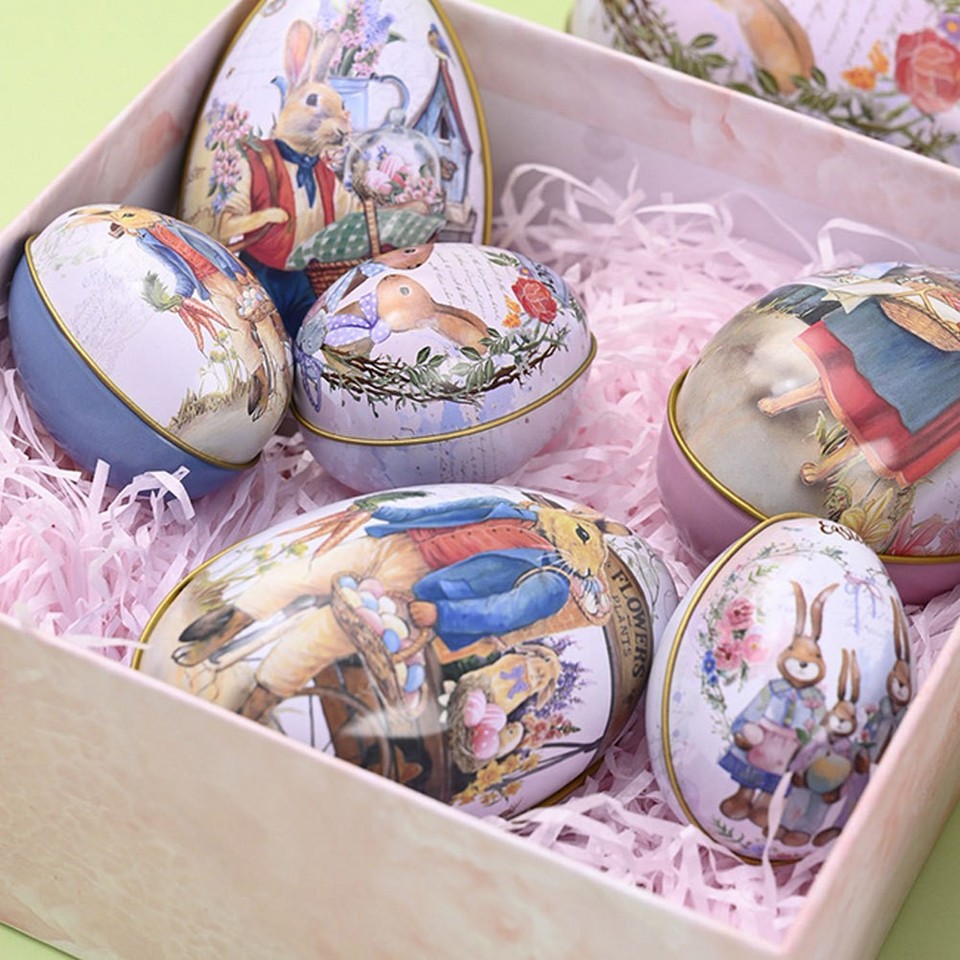 6pcs Easter Themed Candy Boxes Exquisite Festival Candy Boxes Iron ...