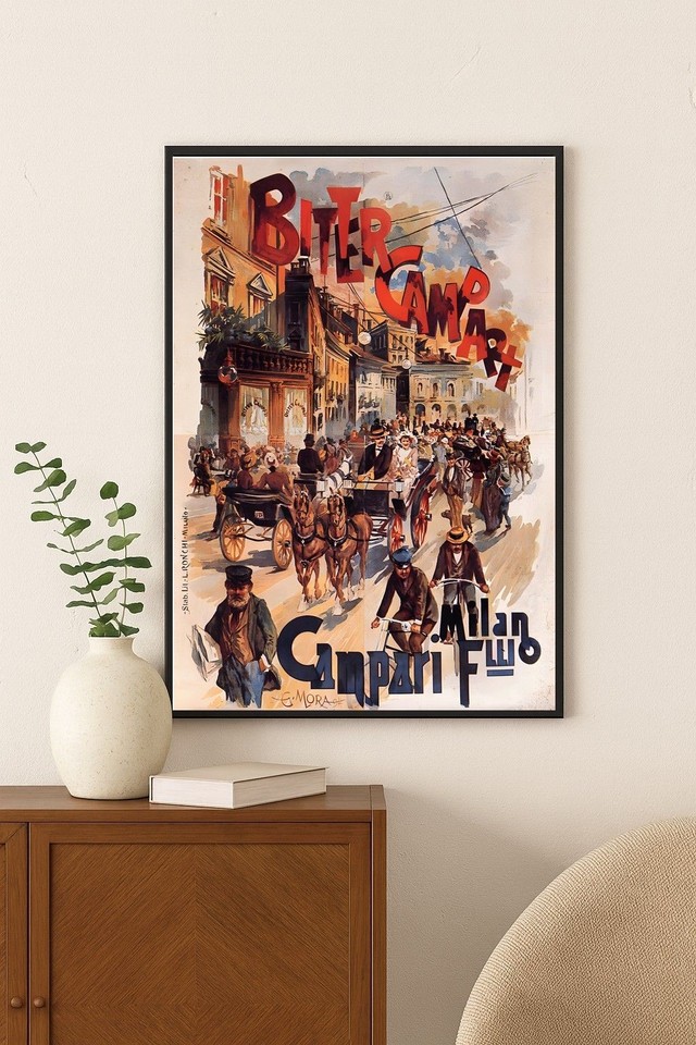 Vintage Campari Poster - Milan Scene 🍷 - 24x36” - Hi-Res💎 Print - 200 ...