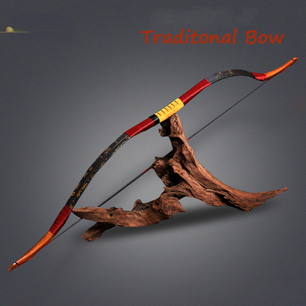 Wooden Recurve Bow And Arrow Left Handed Bow Of Wild Oak With 4 Arrows