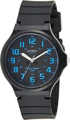 Casio MW240-2B Unisex Classic Analog Black & Blue Resin Watch | eBay