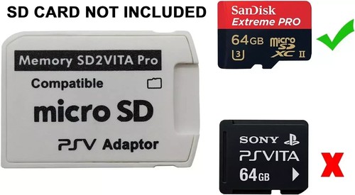 V5.0 SD2VITA Micro SD to Vita Memory Card Pro Adapter For PS PSV 1000/ ...