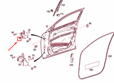 MERCEDES-BENZ GLC X253 Front Left Door Top Hinge A2057200537 NEW ...