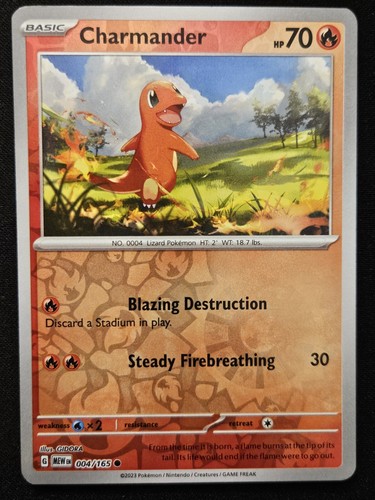 Charmander 004/165 Scarlet & Violet 151 Reverse Holo Starter Pokémon ...