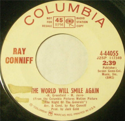 Ray Conniff - The World Will Smile Again / "17" 1967 7", Promo Columbia ...