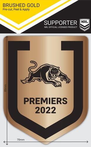 Penrith Panthers NRL Brushed Gold Decal Sticker 2022 Premiers ...