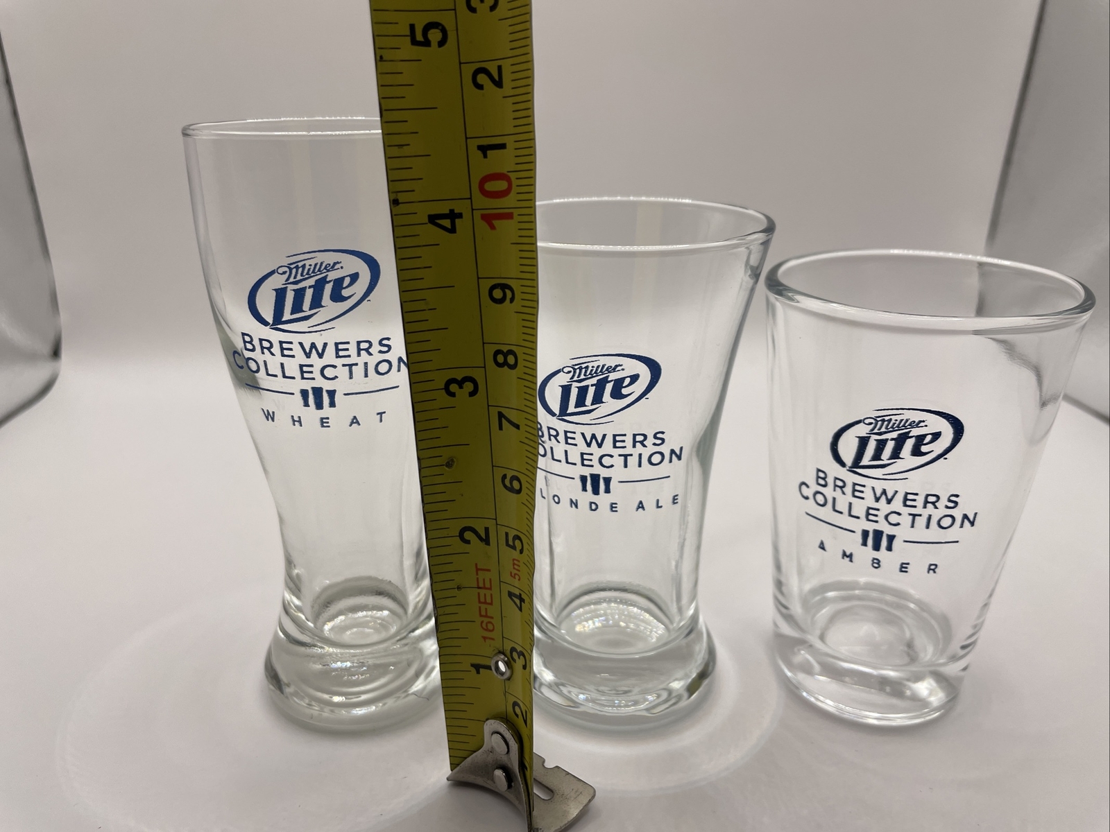 MILLER LITE Mini Beer Glasses Shot Set Of 3 Display Sample Wheat Blonde ...
