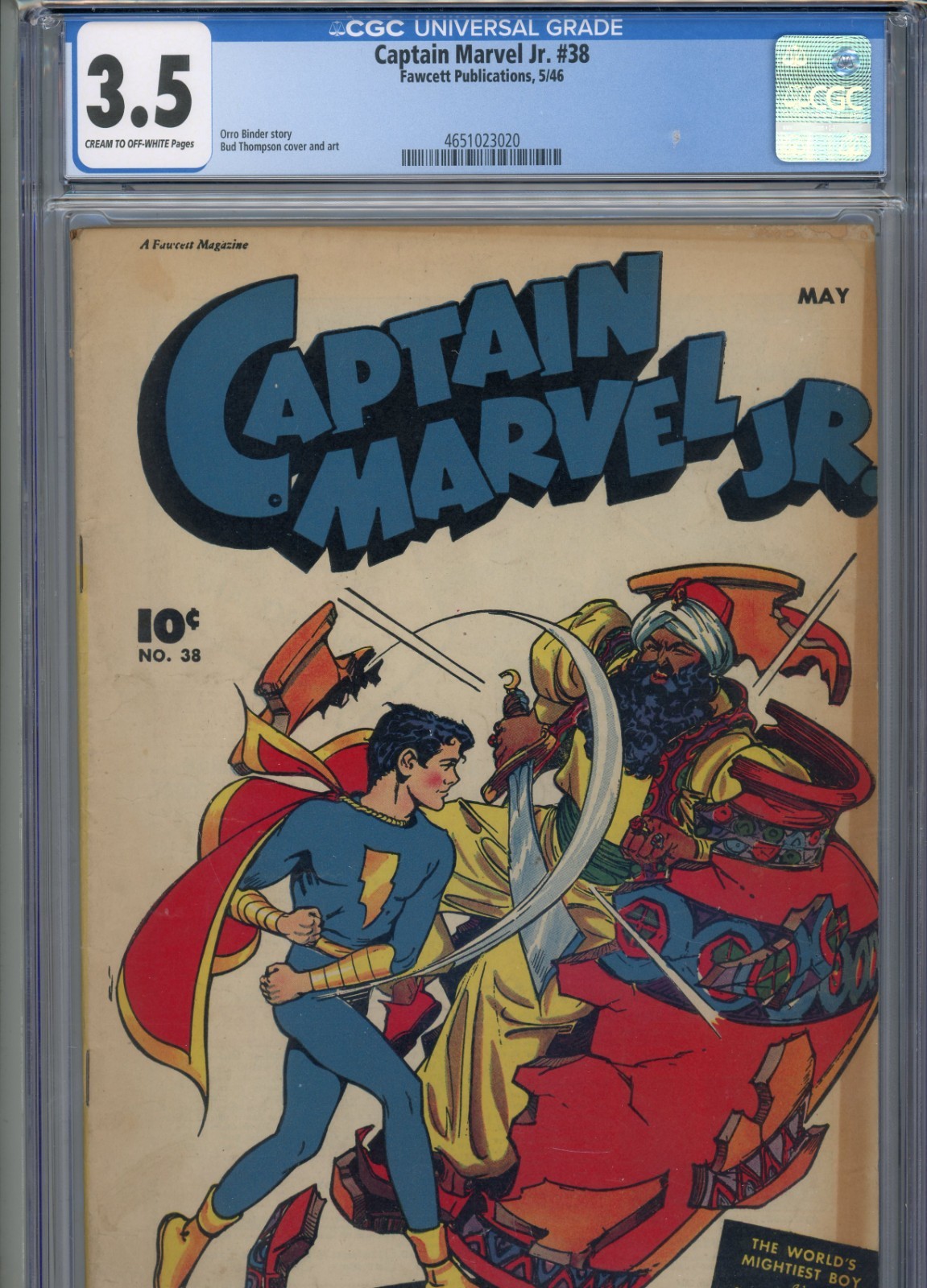 CAPTAIN MARVEL JR. #38 AFFORDABLE GRADE CGC BINDER STORY THOMPSON COVER ...