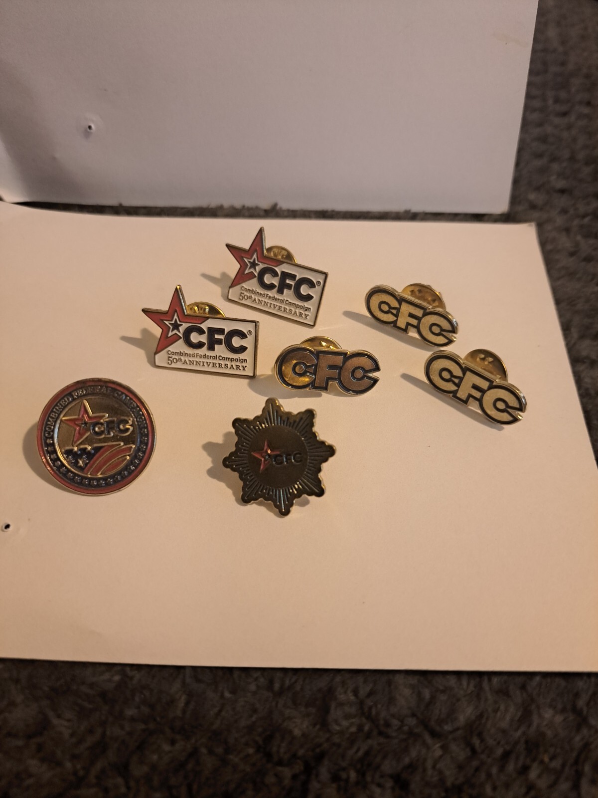 CFC Lapel Pin Lot Of 7 Combined Federal Campaign 4 Different Pins | eBay
