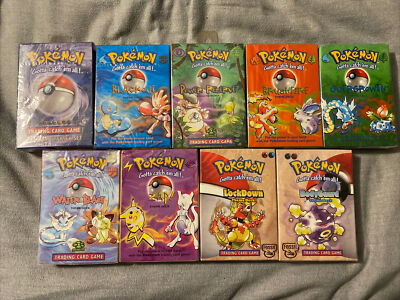 original pokemon deck set! all 9 original decks unopened! | eBay