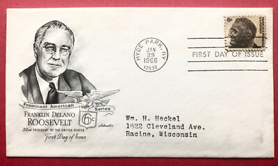 1966 Franklin D. Roosevelt Jan. 29 1st Day Issue 6-cent U.S. Postage ...