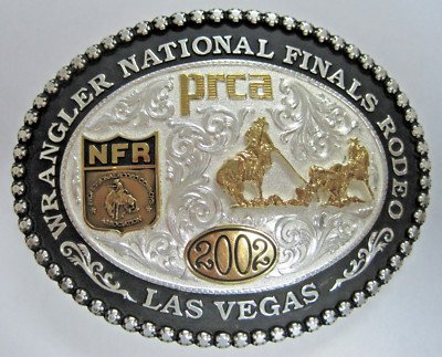 NFR 2002 GOLD & SILVER Numbered Silver Plate PRCA National Finals Rodeo ...