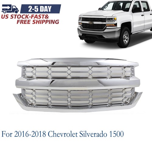 For 2016-2018 Chevrolet Chevy Silverado 1500 V6 V8 Front Upper Grille ...