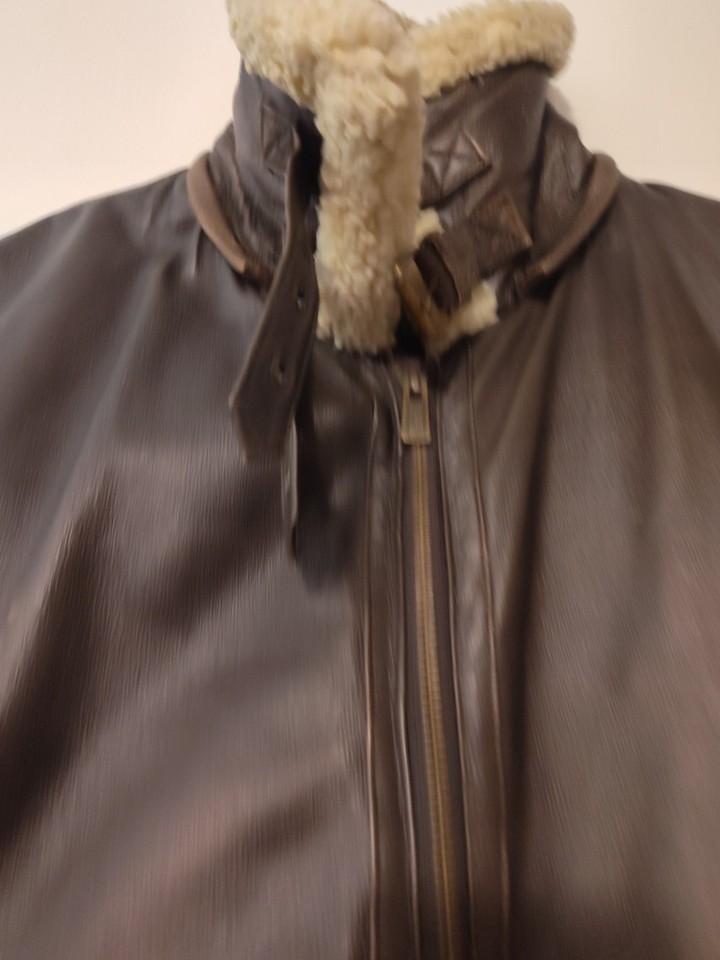 Vintage B3 Aviator Bomber Jacket Brown Sheepskin Leather Wilson Leather ...
