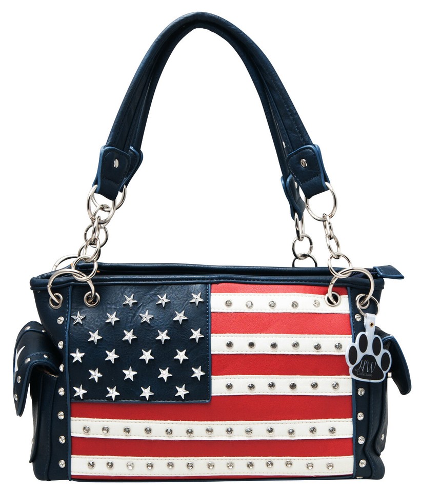 USA American Flag Purse Stars Stripes Western Patriotic Handbag Wallet ...