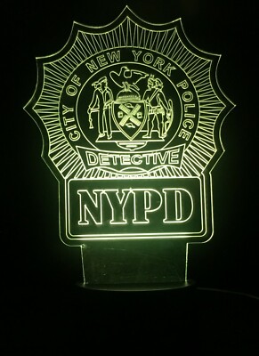New York Police Detective Gift Light NYPD w/Badge Number - Color ...